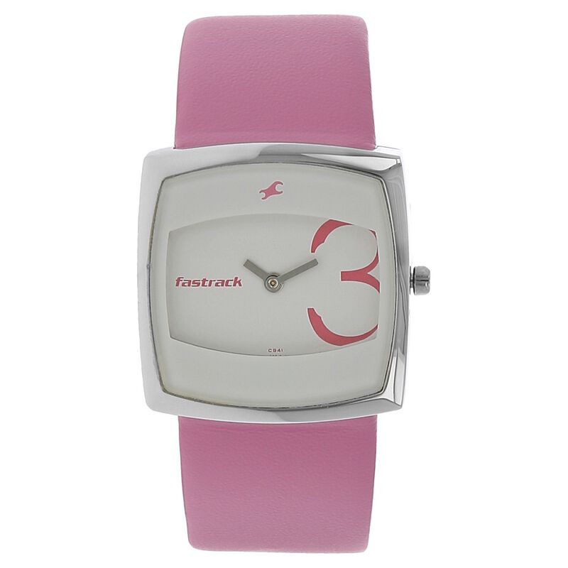 Buy Online Fastrack Quartz Analog White Dial Leather Strap Watch for ...