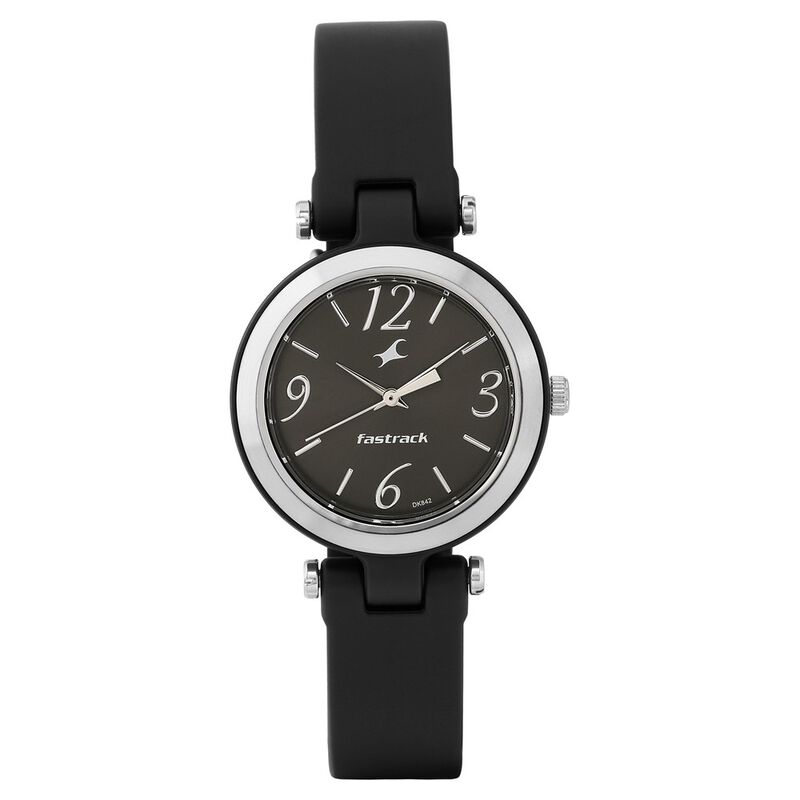 Fastrack Trendies Quartz Analog Black Dial Silicone Strap Watch for Girls