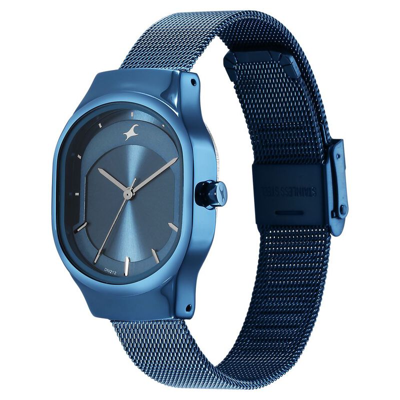 Fastrack Snob X Blue Dial Stainless Steel Strap Watch for Girls