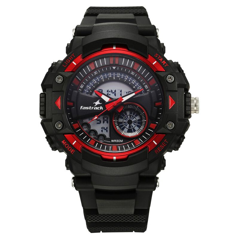 Buy Online Fastrack StreetStyle Quartz Digital Black And Red Dial Black ...