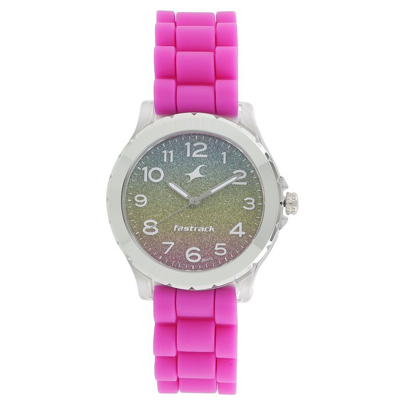 Buy Online Fastrack Trendies Quartz Analog Multicoloured Dial Silicone ...