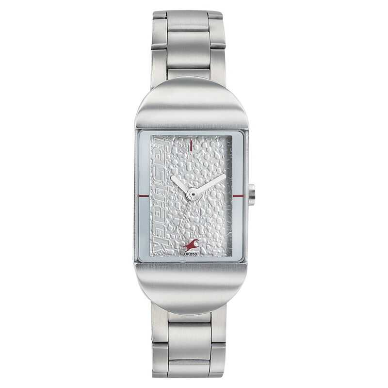 Fastrack Go Skate Quartz Analog Silver Dial Stainless Steel Strap Watch ...