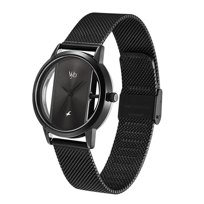 Fastrack Vyb Runway Quartz Analog Black Dial Stainless Steel Strap ...