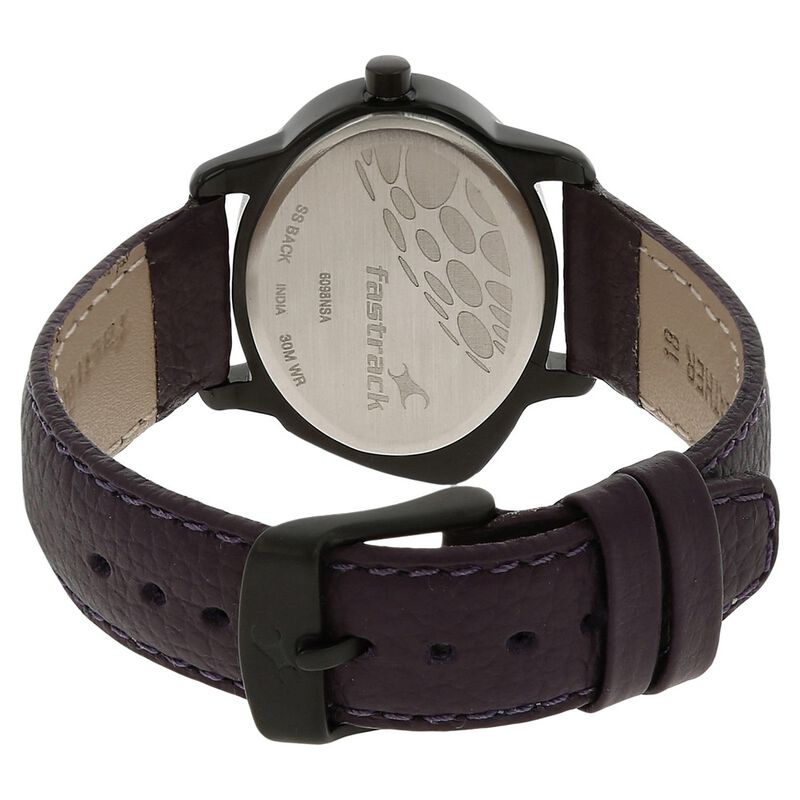 Fastrack Quartz Analog Silver Dial Leather Strap Watch for Girls