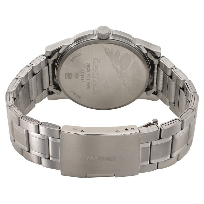 Fastrack Go Skate Quartz Analog with Day and Date Grey Dial Stainless ...