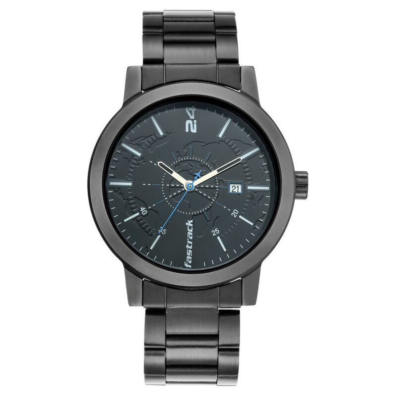 Fastrack Tripster Quartz Analog with Date Black Dial Stainless Steel ...