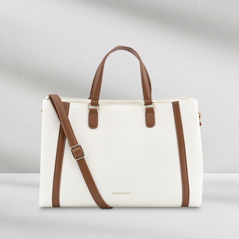 Buy Online Fastrack Casual 14" Laptop Tote in White and Tan ...