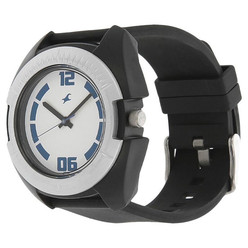 Fastrack Bare Basics Quartz Analog White Dial Plastic Strap Watch for Guys