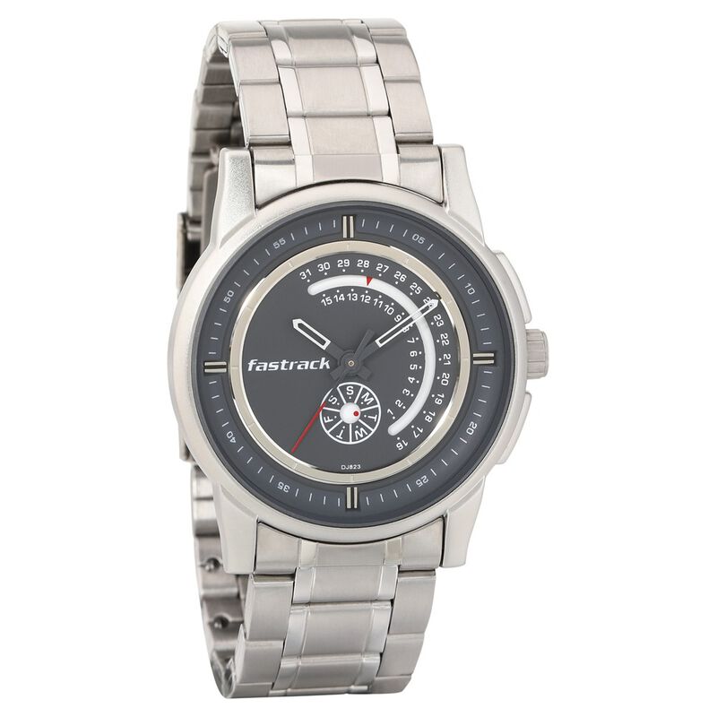 Buy Online Fastrack Go Skate Quartz Analog with Day and Date Grey Dial ...