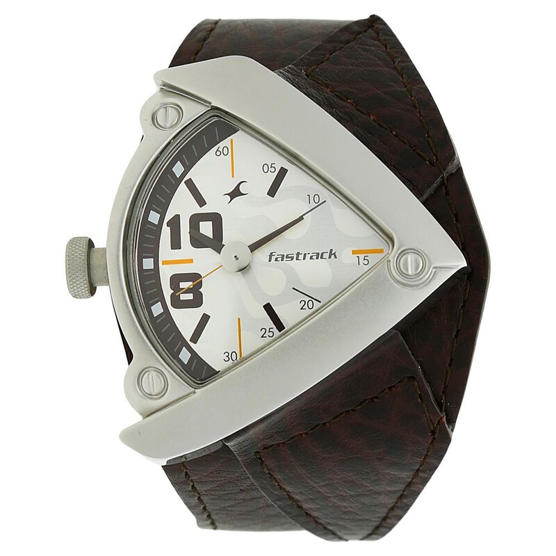Buy Online Fastrack Quartz Analog White Dial Leather Strap Watch for ...