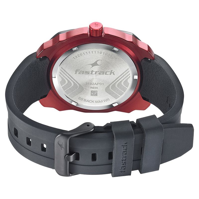 Fastrack All Nighters Quartz Analog Grey Dial Silicone Strap Watch for Guys