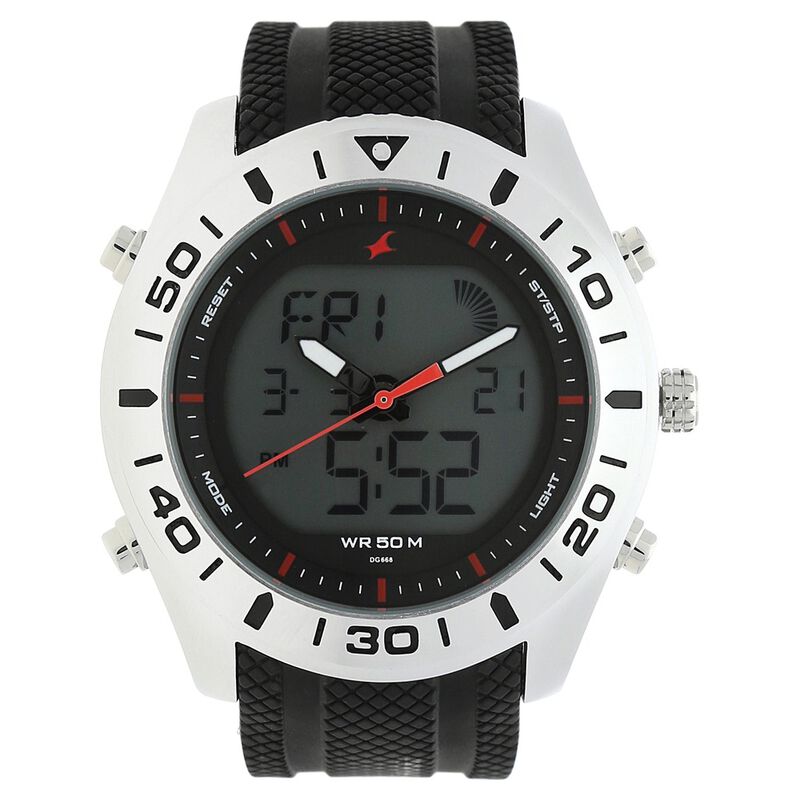 Buy Online Fastrack Quartz Analog Digital Grey Dial Silicone Strap ...