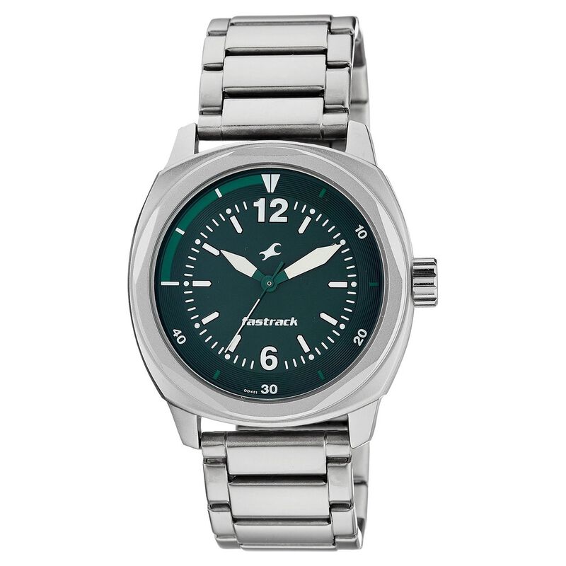 Buy Online Fastrack Quartz Analog Green Dial Stainless Steel Strap ...