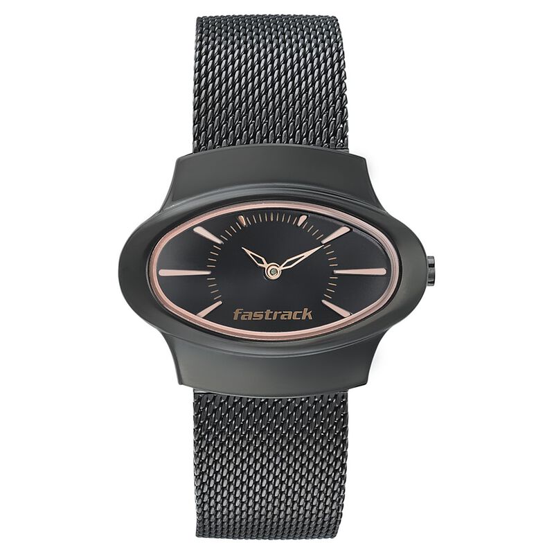 Fastrack Hitlist Quartz Analog Black Dial Stainless Steel Strap Watch ...
