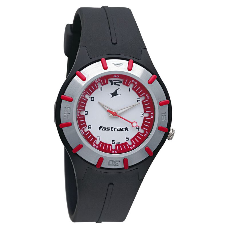 Buy Online Fastrack Quartz Analog Red Dial Plastic Strap Watch for ...