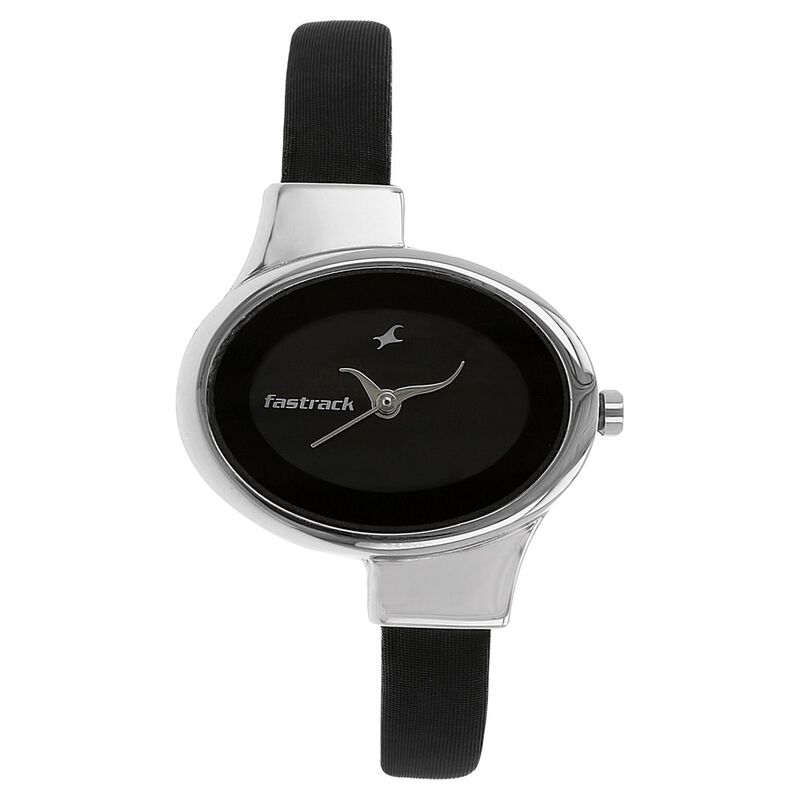 Buy Online Fastrack Quartz Analog Black Dial Leather Strap Watch for ...
