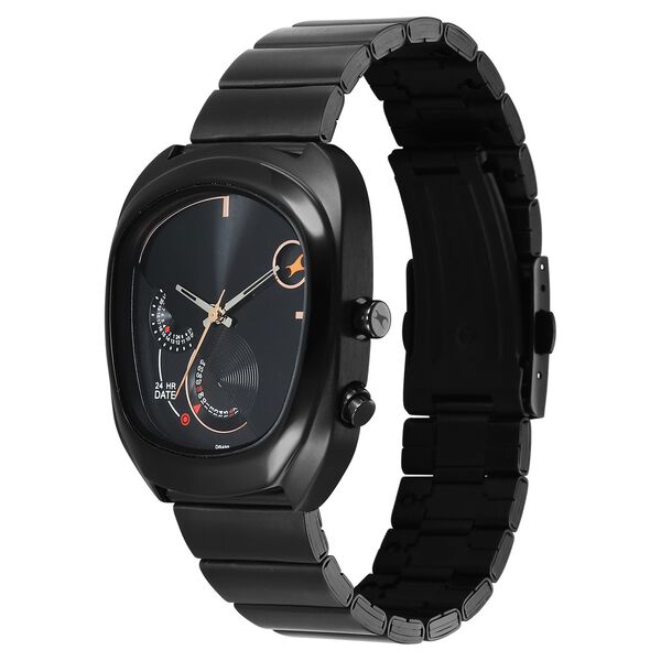 Buy Online Fastrack UFO Quartz Multifunction Black Dial Black Stainless ...