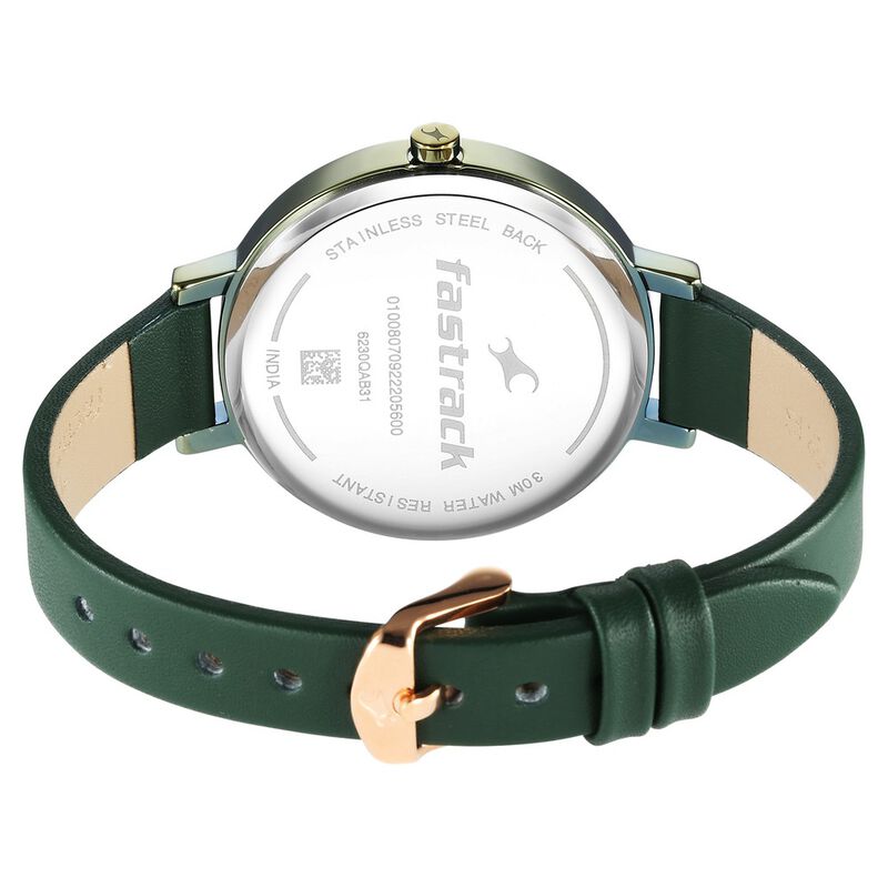 Fastrack Style Up Black Dial Leather Strap Watch for Girls
