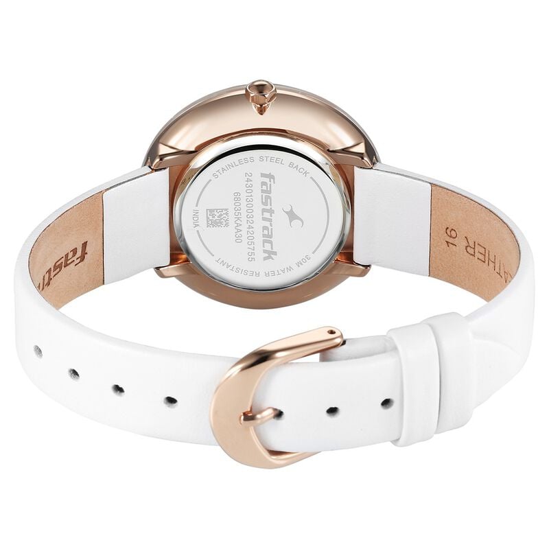 Fastrack Younique Quartz Analog Mother Of Pearl Dial LeatherStrap Watch ...