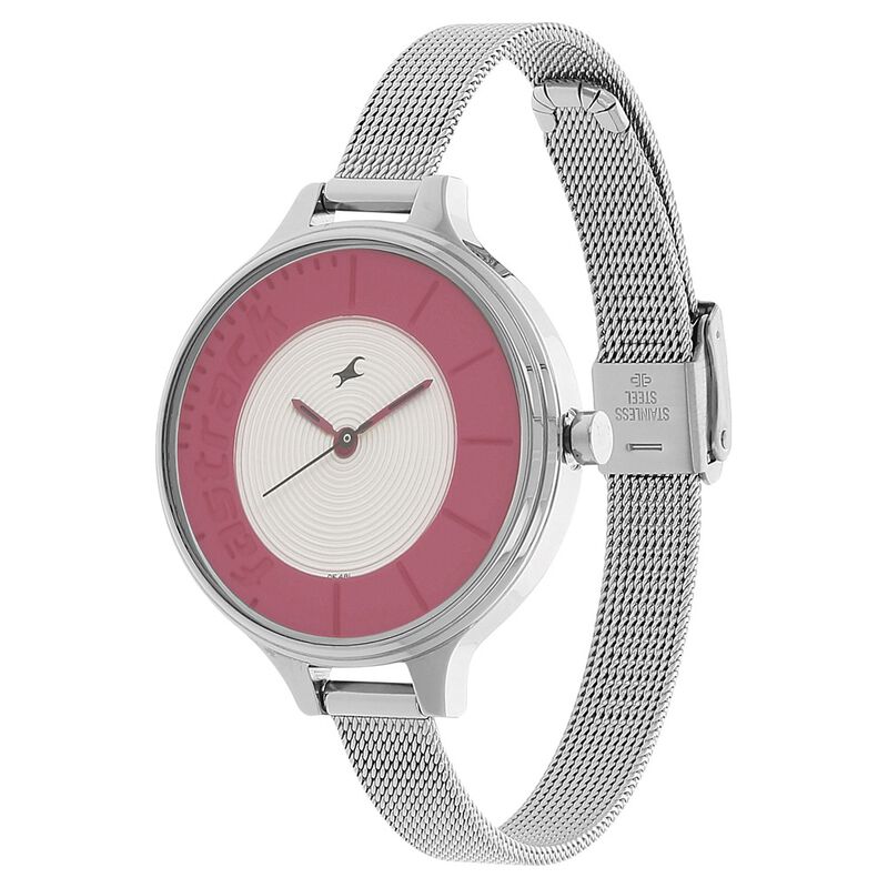 Fastrack Quartz Analog Bicolour Dial Stainless Steel Strap Watch for Girls