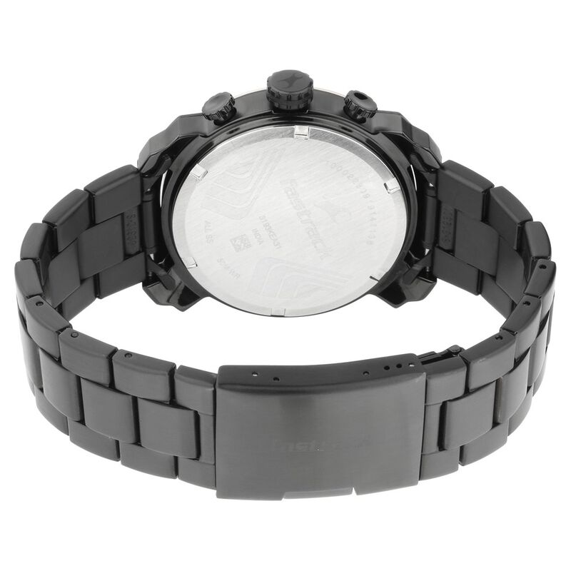 Fastrack All Nighters Quartz Analog Black Dial Stainless Steel Strap ...