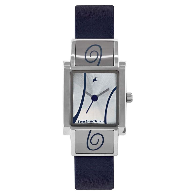 Buy Online Fastrack Quartz Analog Silver Dial Leather Strap Watch for ...