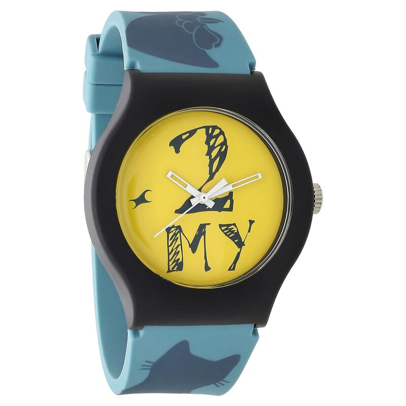 Fastrack Quartz Analog Yellow Dial Silicone Strap Watch for Unisex
