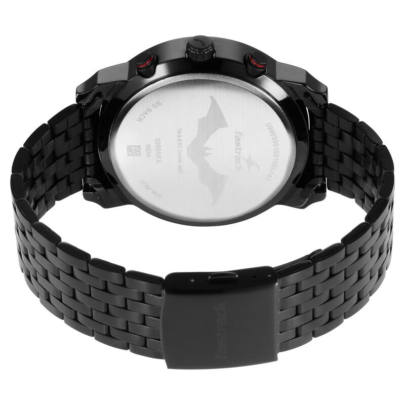 Fastrack Batman Quartz Analog with Day and Date Black Dial Stainless ...