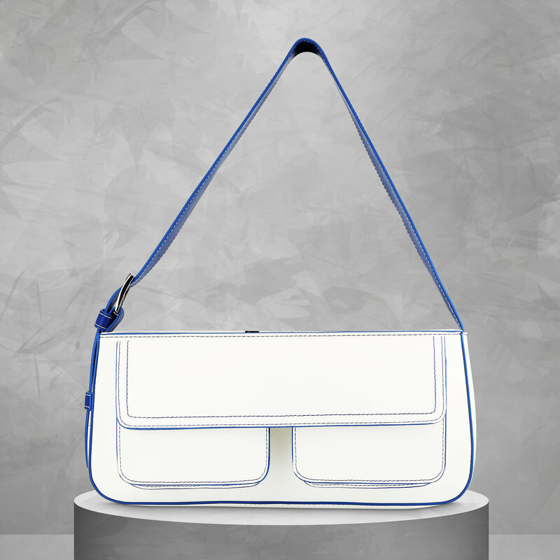 Buy Online Fastrack Structured Shoulder Bag with Pockets in White ...