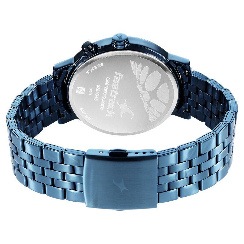 Fastrack Tick Tock Quartz Multifunction Black Dial Metal Strap Watch ...