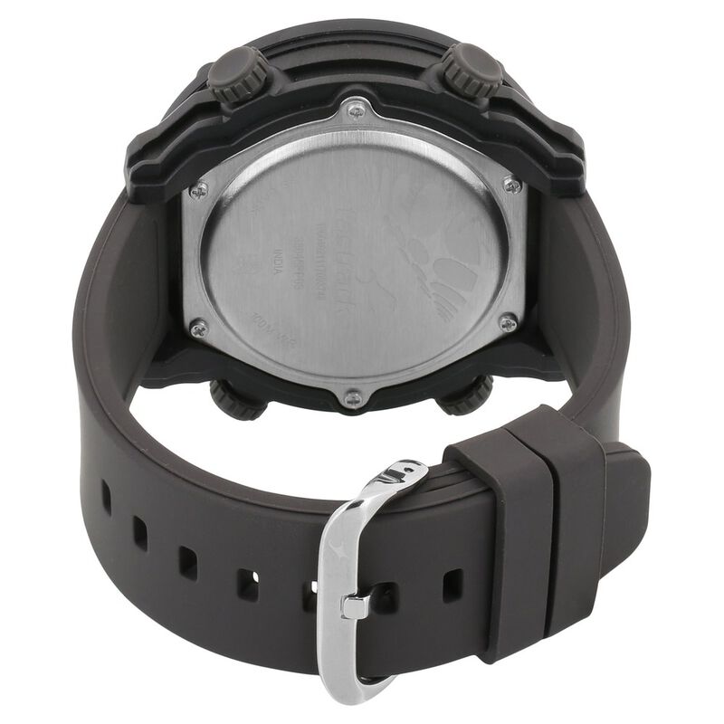 Fastrack Trendies Digital Black Dial Silicone Strap Watch for Guys