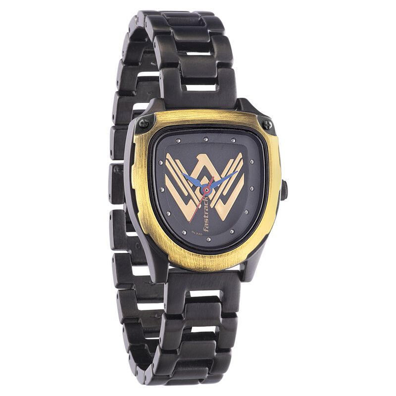 Fastrack Wonder Woman Quartz Analog Black Dial Metal Strap Watch for Girls