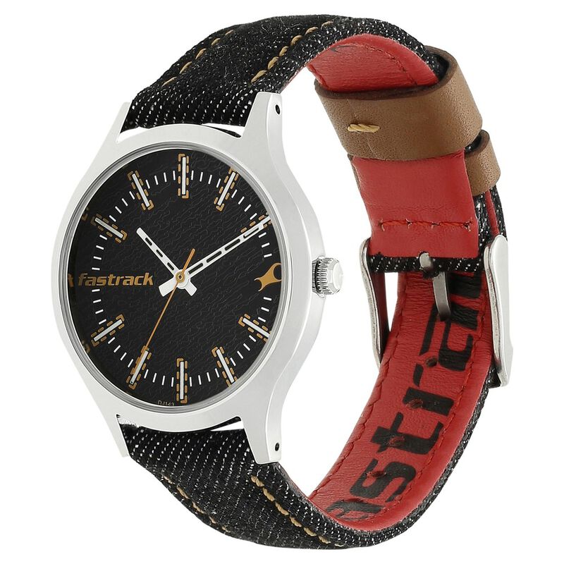 Fastrack Denim Quartz Analog Black Dial Denim Strap Watch for Girls