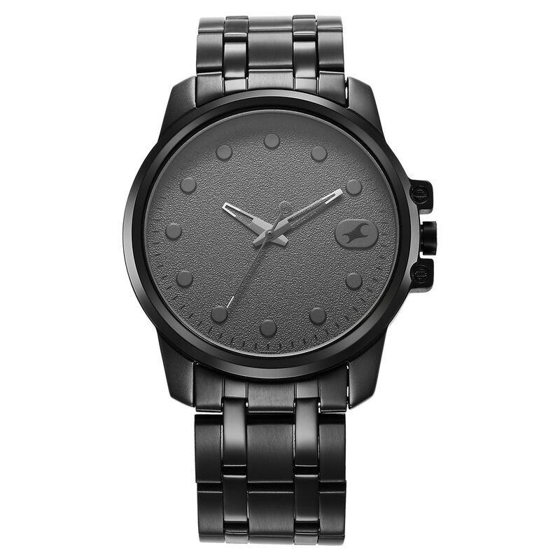Fastrack Pulse Quartz Analog Anthracite Dial With Black Stainless steel ...