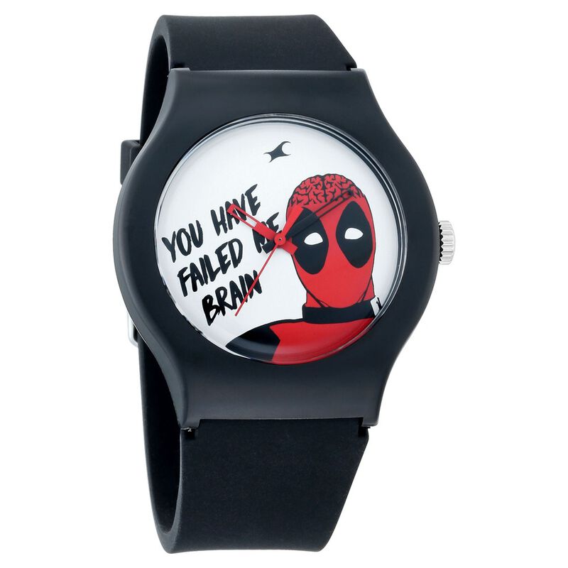 Fastrack Deadpool Quartz Analog Bicolour Dial Silicone Strap Unisex Watch