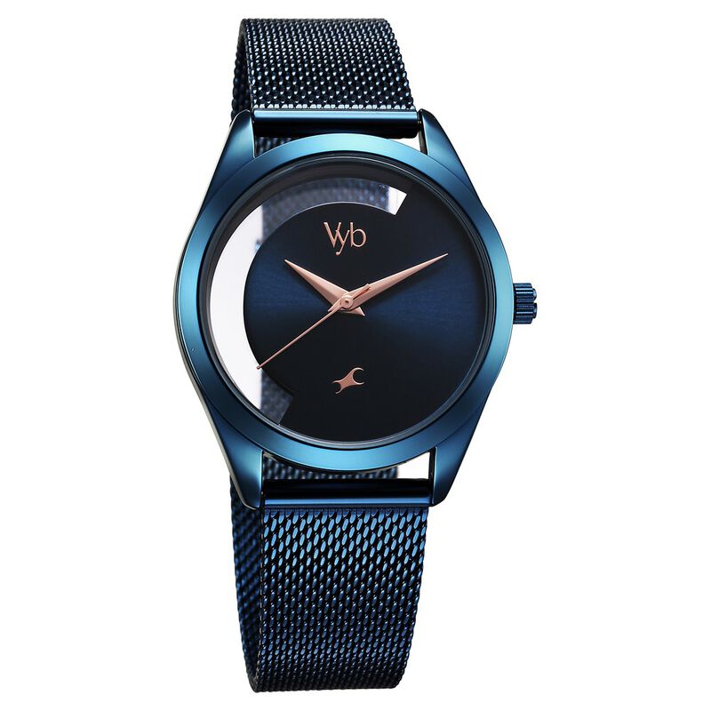 Fastrack Vyb Runway Quartz Analog Blue Dial Stainless Steel Strap Watch ...