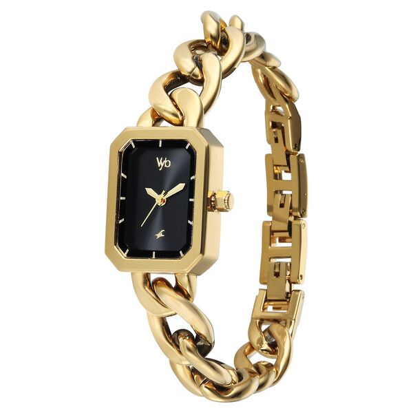 Buy Online Vyb Charmer By Fastrack Quartz Analog Black Dial Golden ...