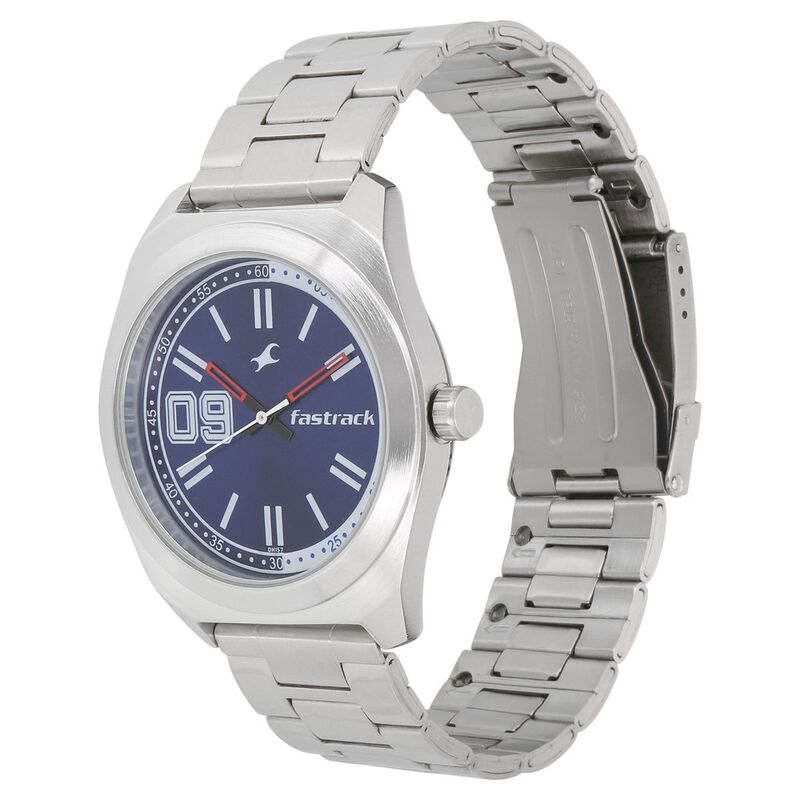 Fastrack Varsity Quartz Analog Blue Dial Stainless Steel Strap Watch ...