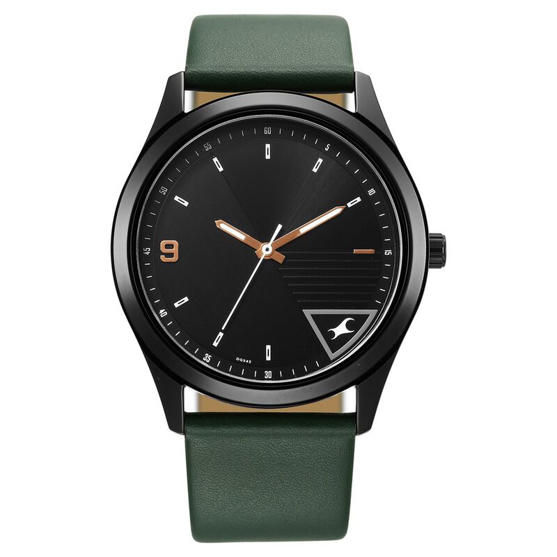 Buy Online Fastrack Stunners Quartz Analog Black Dial Green Leather ...