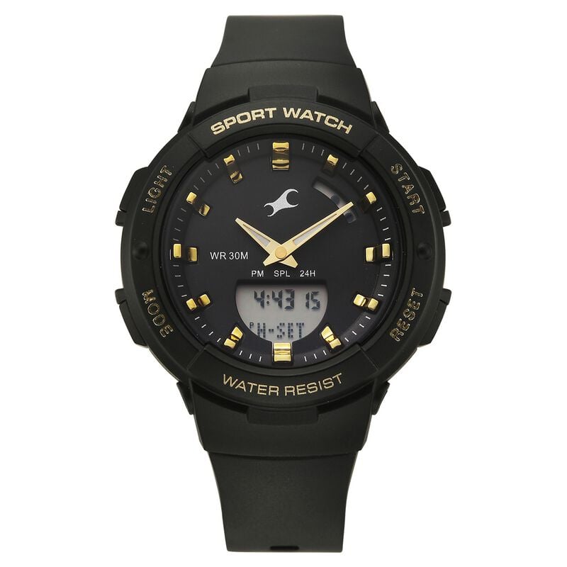 Buy Online Fastrack StreetStyle Quartz Analog Black Dial Black Plastic ...