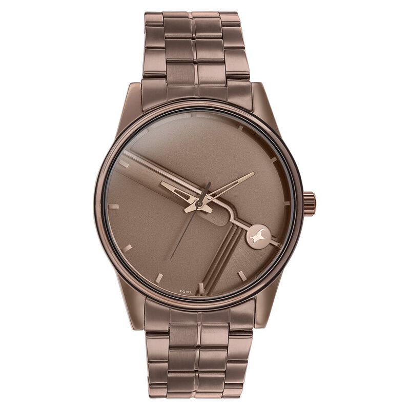 Buy Online Fastrack Stunners Quartz Analog Brown Dial Stainless Steel ...
