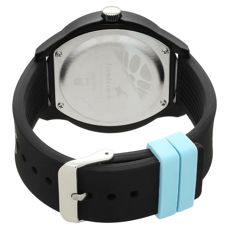 Fastrack Road Trip Quartz Analog Black Dial Silicone Strap Unisex Watch