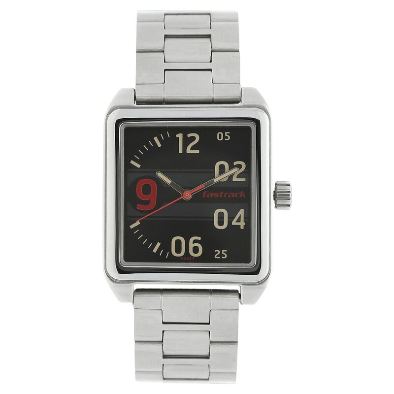 Buy Online Fastrack Bare Basics Quartz Analog Black Dial Stainless ...