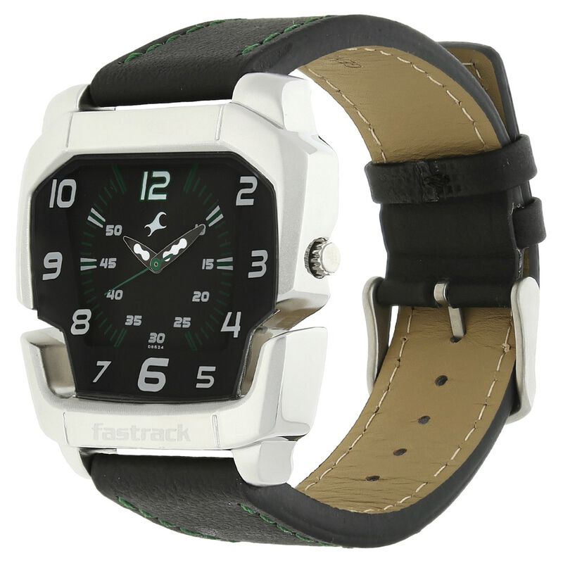 Fastrack Quartz Analog Grey Dial Leather Strap Watch for Guys