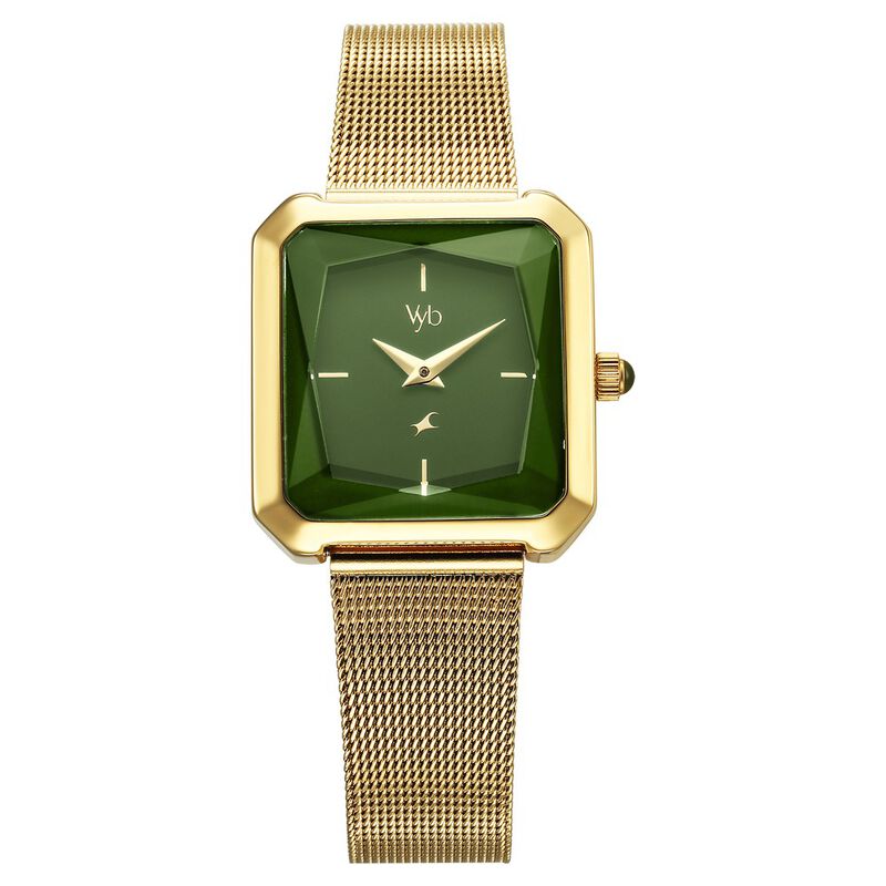 Fastrack Vyb Flare Quartz Analog Green Dial Stainless Steel Strap Watch ...