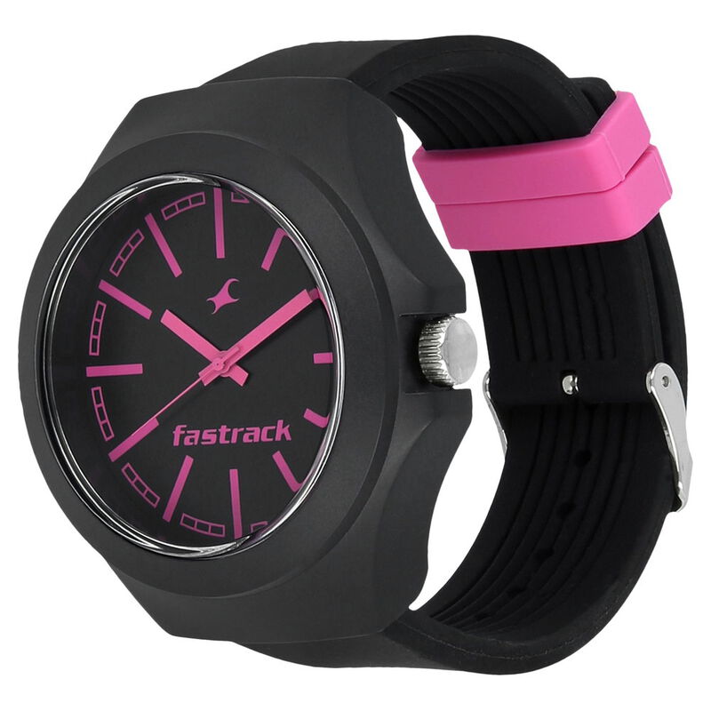 Fastrack Quartz Analog Black Dial Plastic Strap Watch for Unisex
