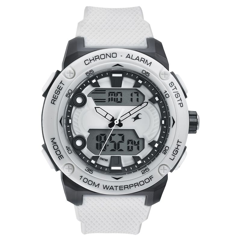 Fastrack Streetwear White Dial with White Colour Strap Watch for Guys