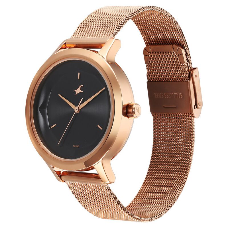 Fastrack Fleek Quartz Analog Black Dial Stainless Steel Strap Watch For ...