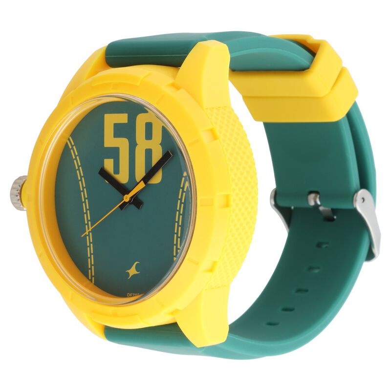 Fastrack Quartz Analog Green Dial Plastic Strap Watch for Unisex