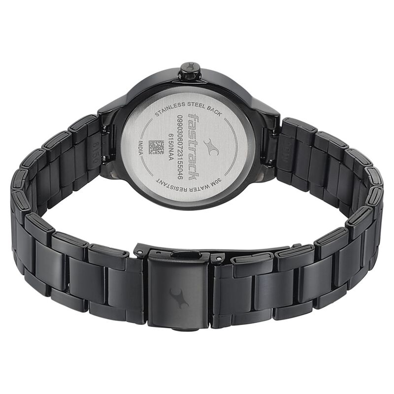 Fastrack Pulse Quartz Analog Black Dial Stainless Steel Strap Watch for ...